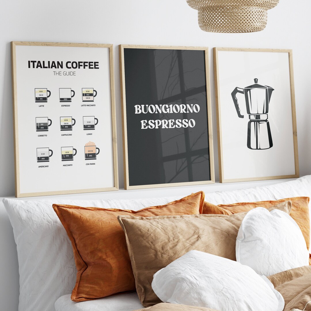 Set of 3 Italian Wall Art Printable, Italian Pasta Guide Chart, Pizza ...