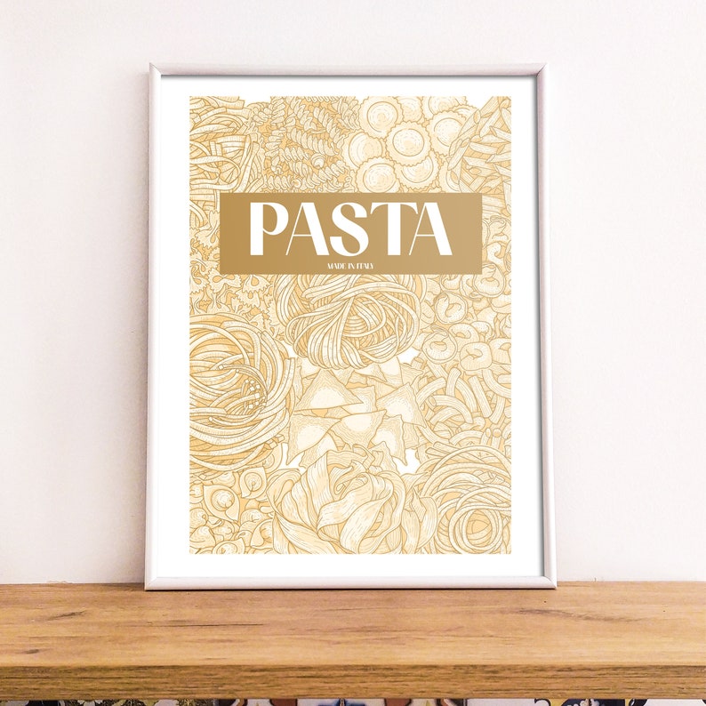 Pasta Wall Art Printable, Italian Types of Pasta Printable Poster ...