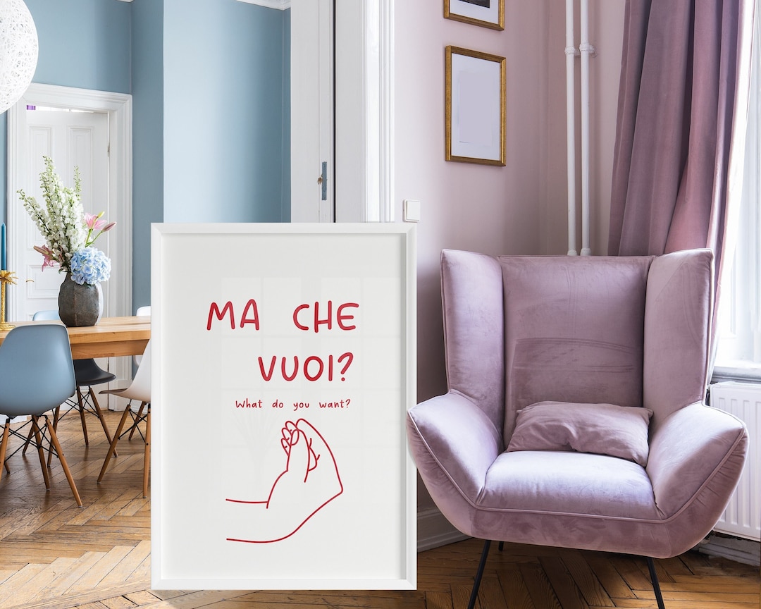 Ma Che Vuoi Printable Poster Italian Hand Gesture, Italian Quote Print ...