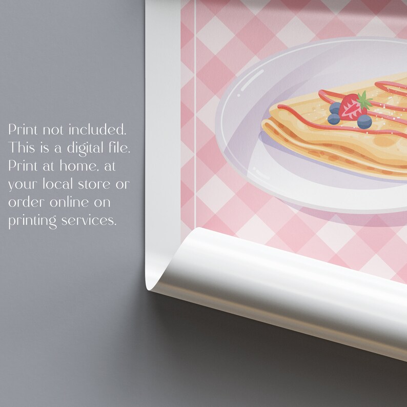 Retro Crepes Printable Poster With Definition, French Breakfast Minimal ...