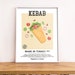 Retro Kebab Printable Turkish Food Poster, Kitchen Wall Art, Modern ...