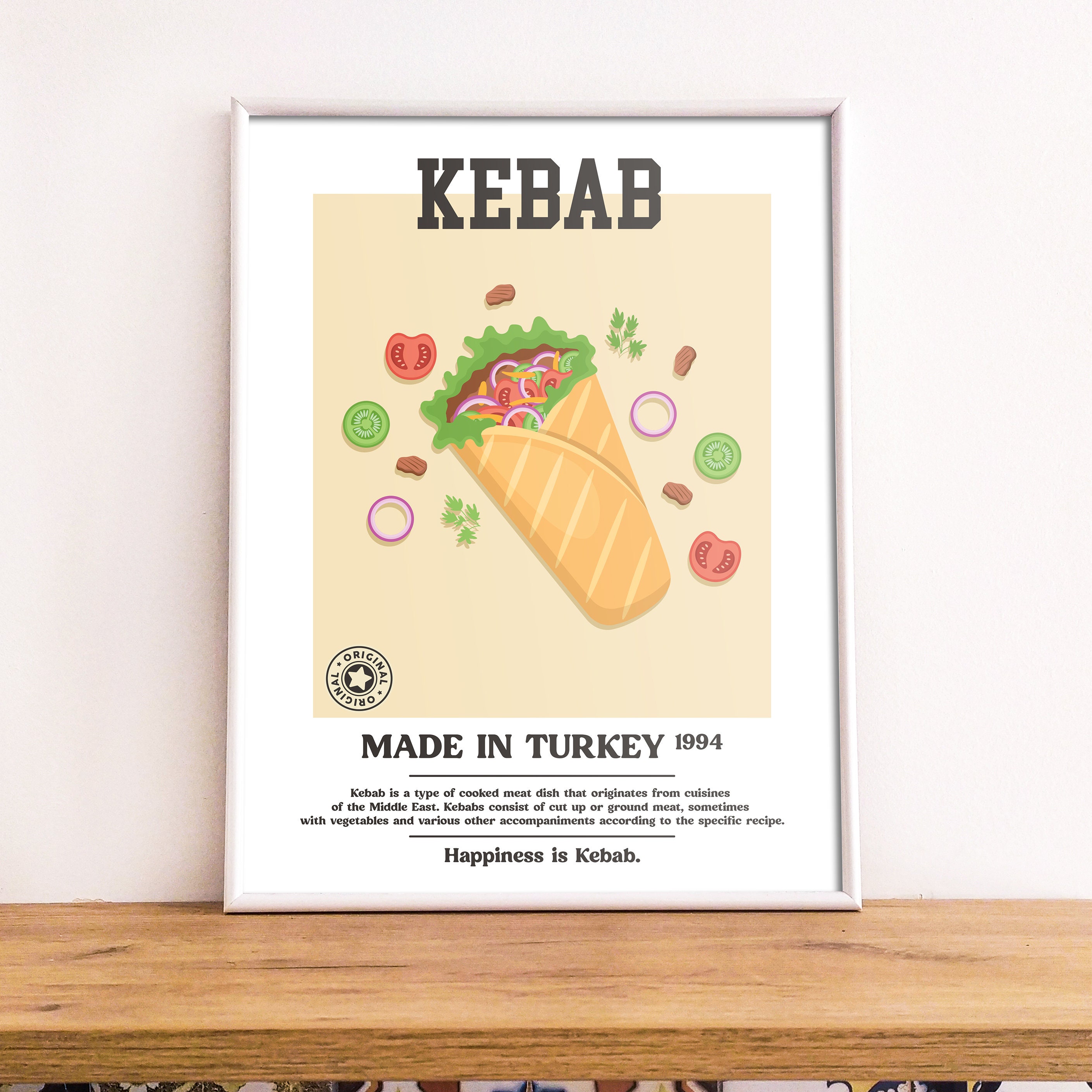 Retro Kebab Printable Turkish Food Poster Kitchen Wall Art - Etsy