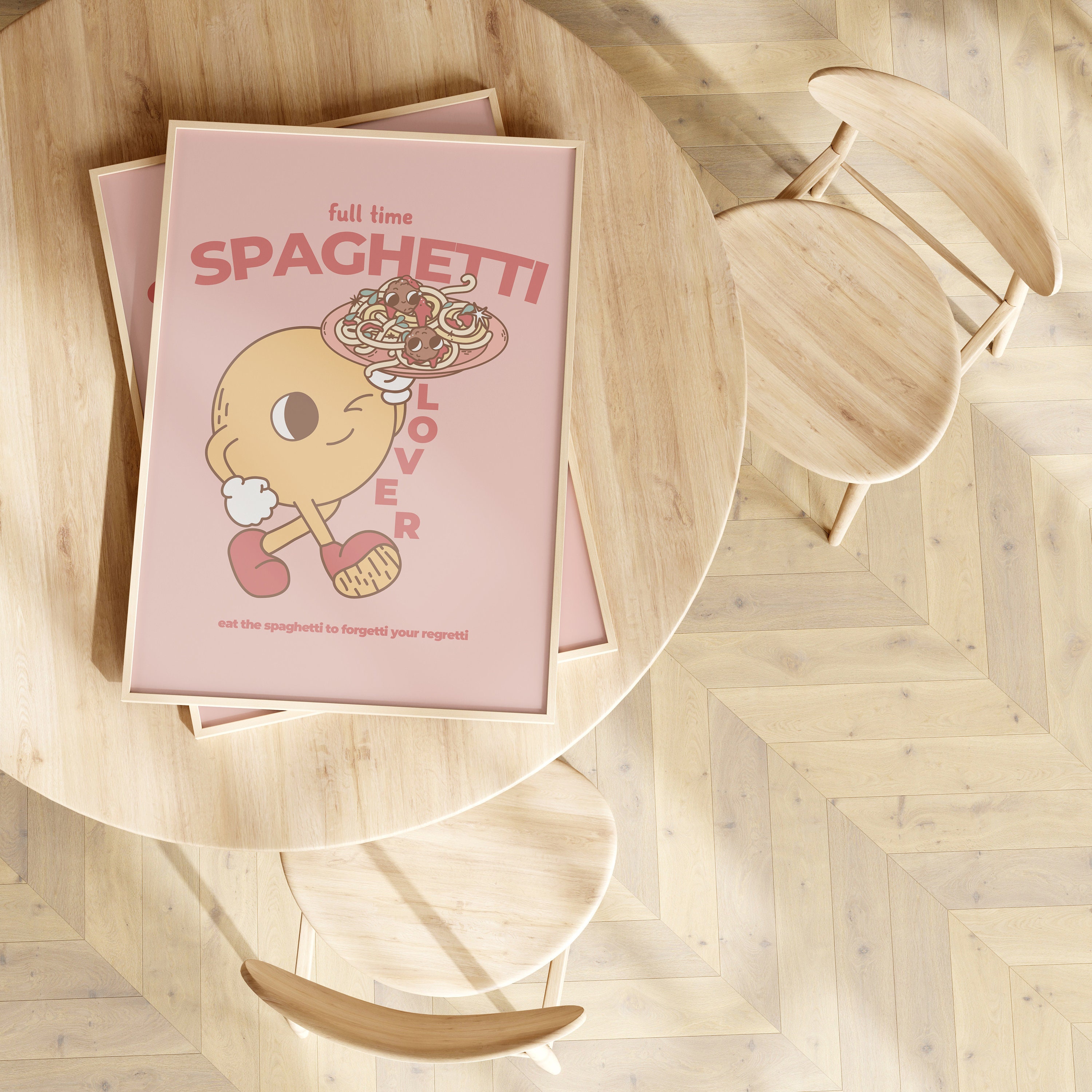 Spaghetti Poster Printable, Italian Food Wall Art, Modern Kitchen Decor ...