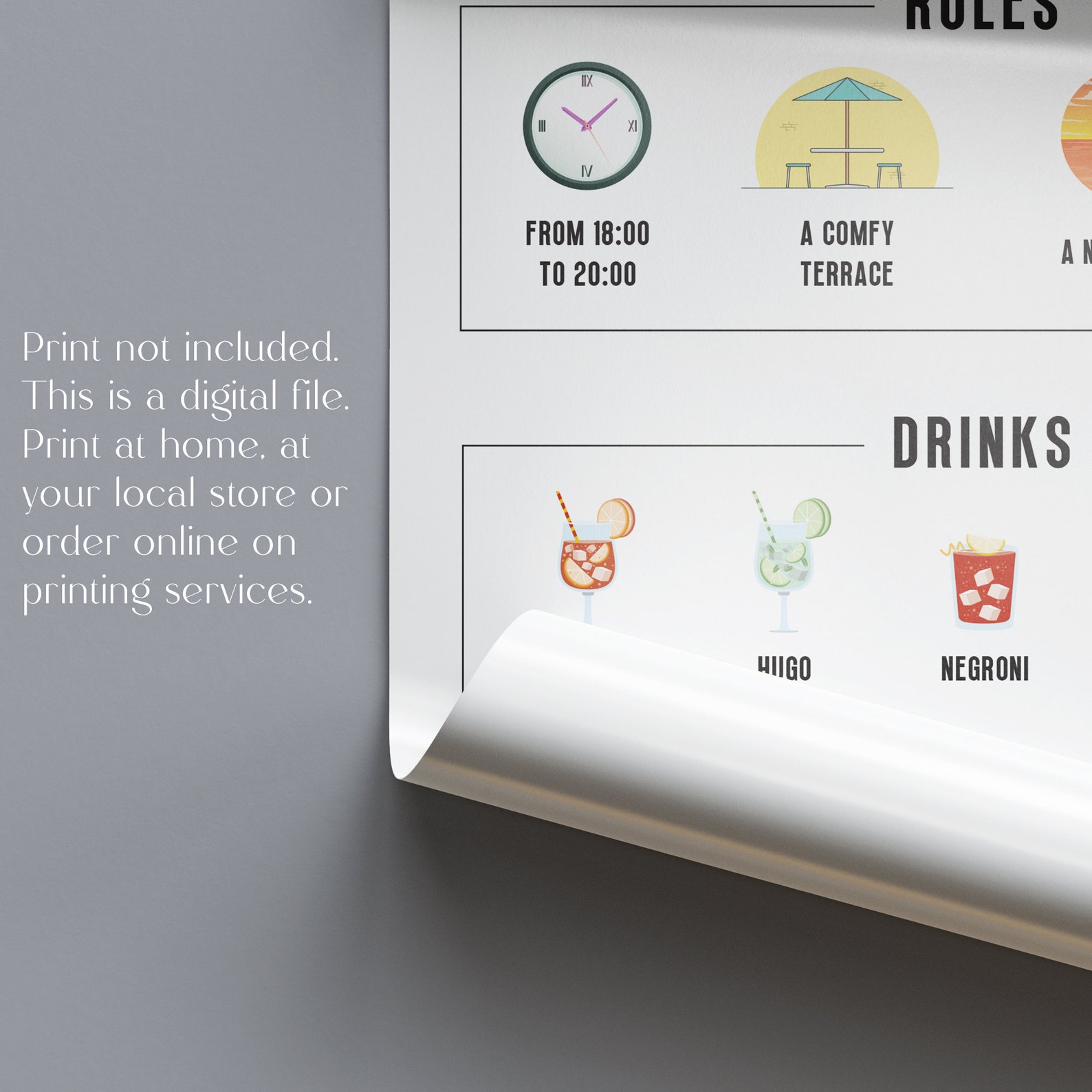 Aperitivo Printable Chart, Aperitivo Rules Print Cocktail Food ...
