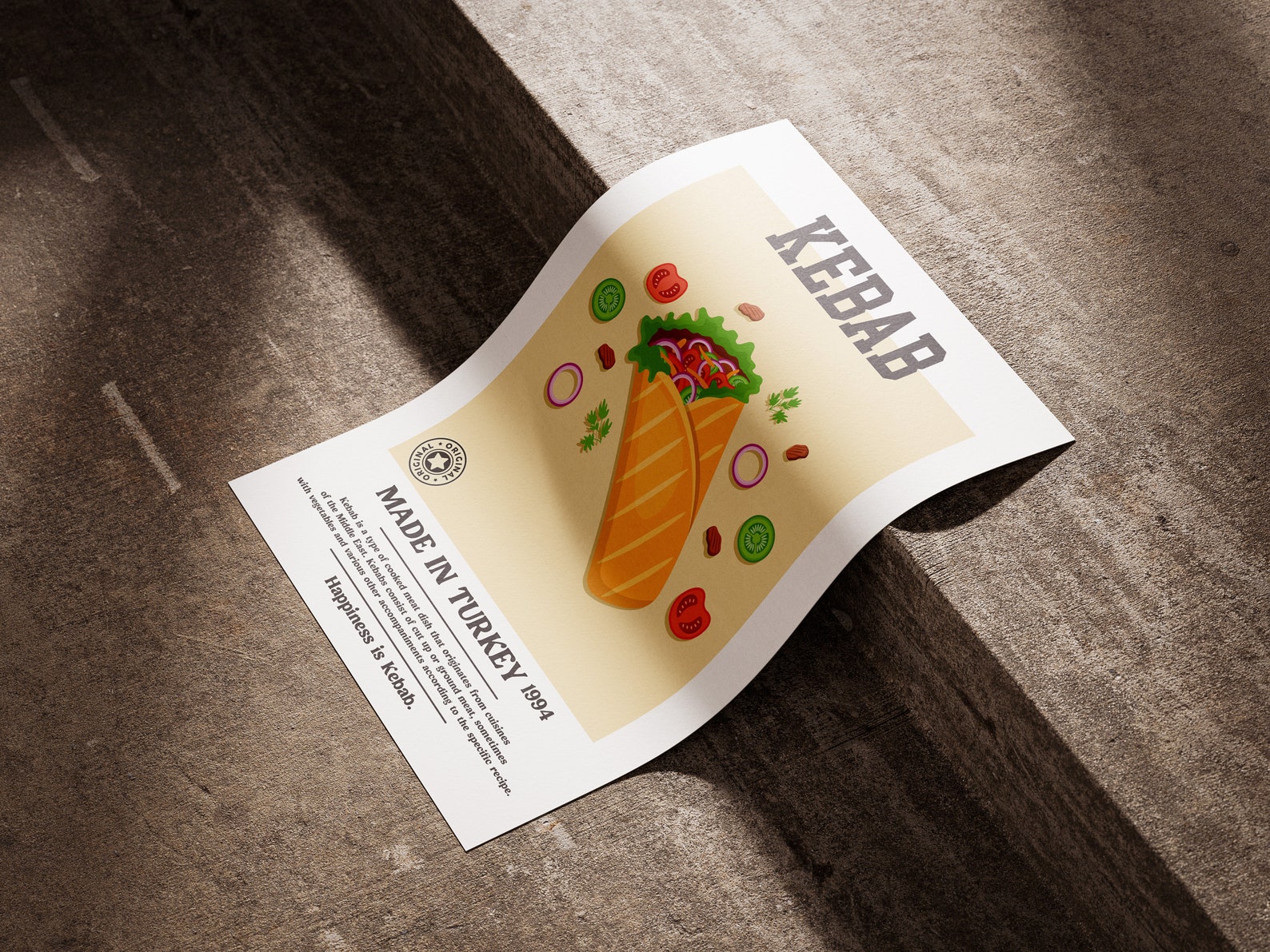 Retro Kebab Printable Turkish Food Poster Kitchen Wall Art - Etsy