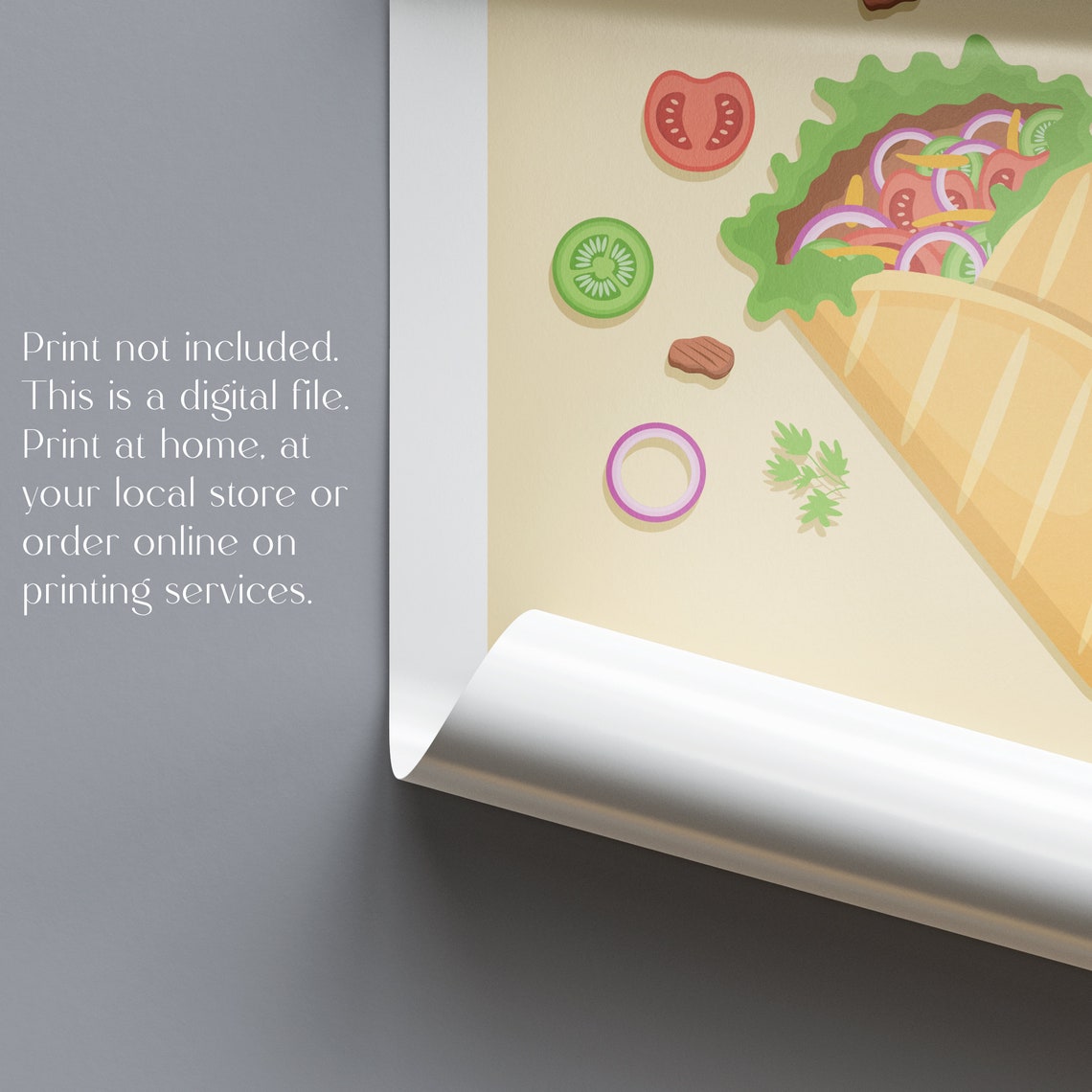 Retro Kebab Printable Turkish Food Poster Kitchen Wall Art - Etsy