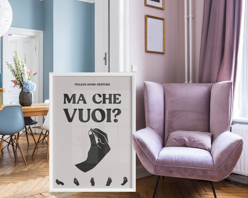 Retro Poster Hand Gesture Italian Quote What Do You Want? Printable ...