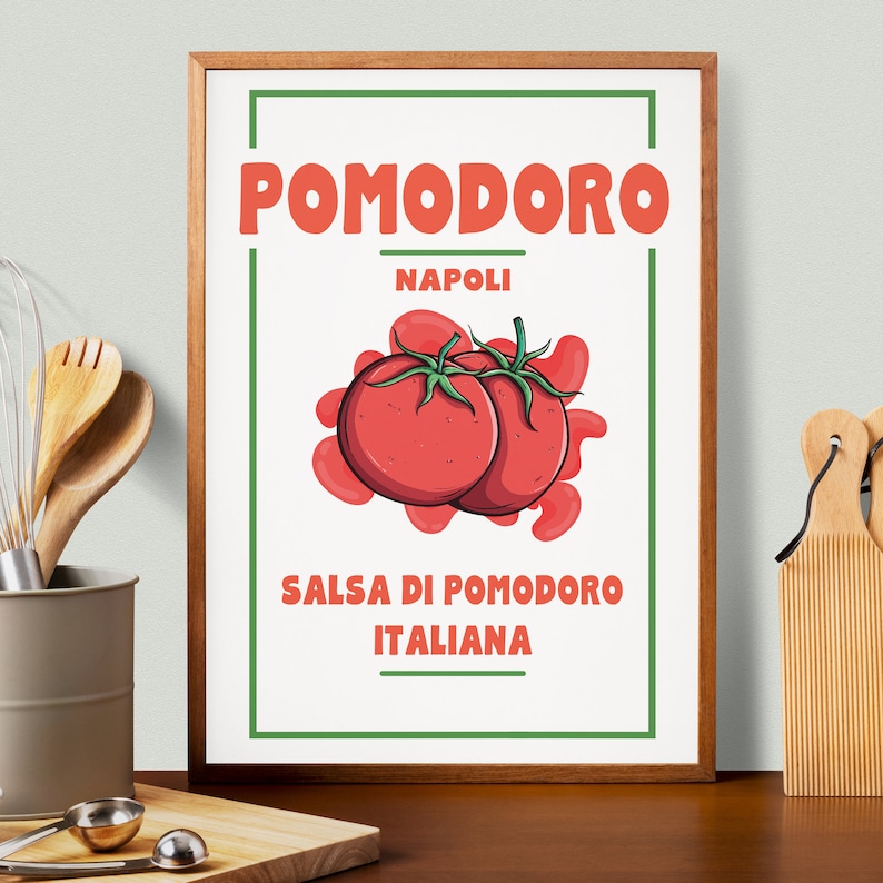 Pomodoro Mozzarella Basilico Printable Poster Set of 3, Italian Wall ...