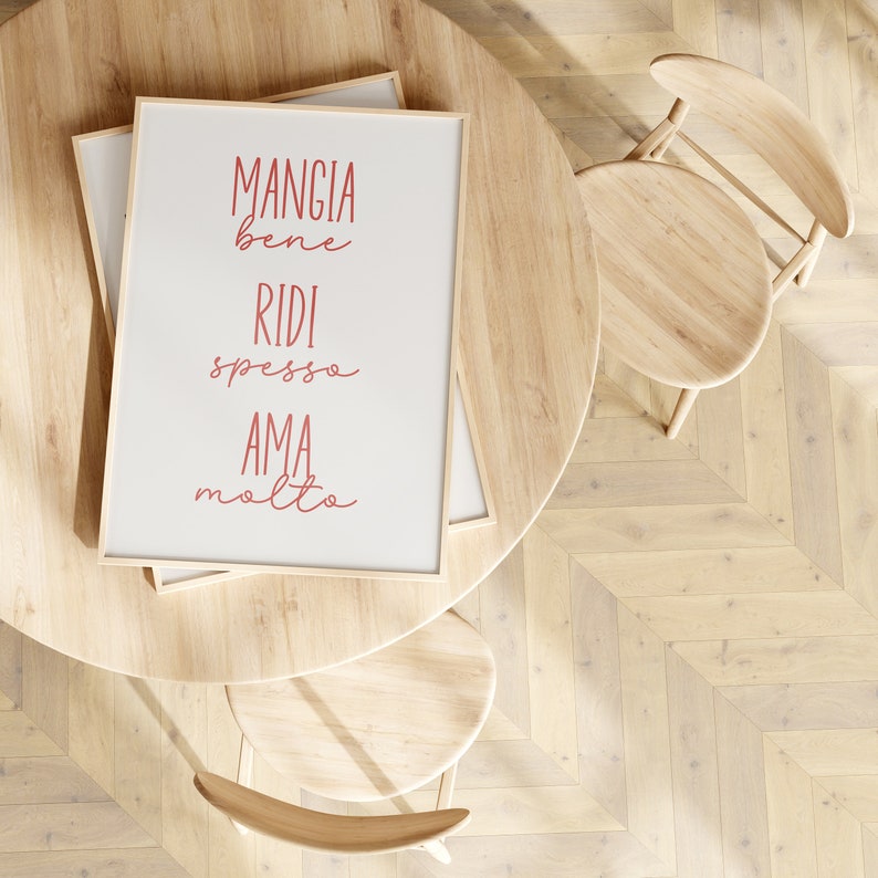 Italian Quote Poster Printable, Italian Lifestyle Print, Kitchen Wall ...