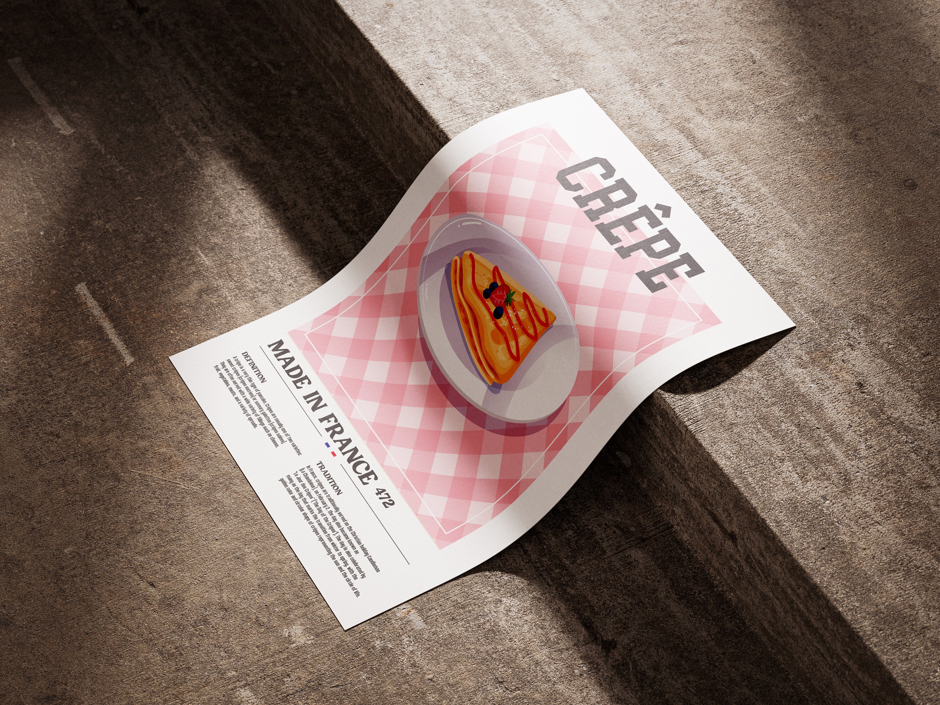 Retro Crepes Printable Poster With Definition, French Breakfast Minimal ...
