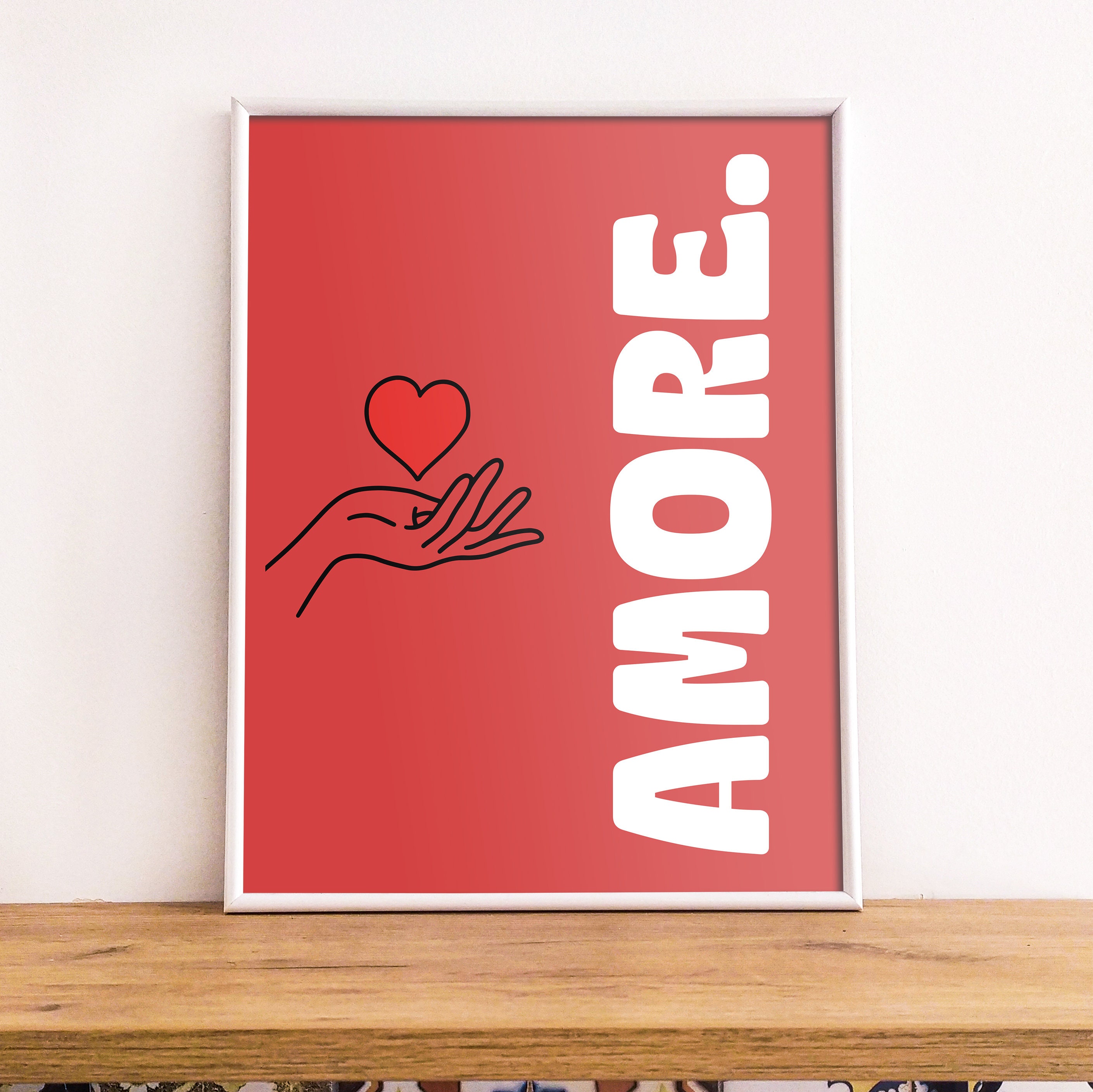 Retro Poster Printable Italian Hand Gesture, Amore Italian Quote Print ...