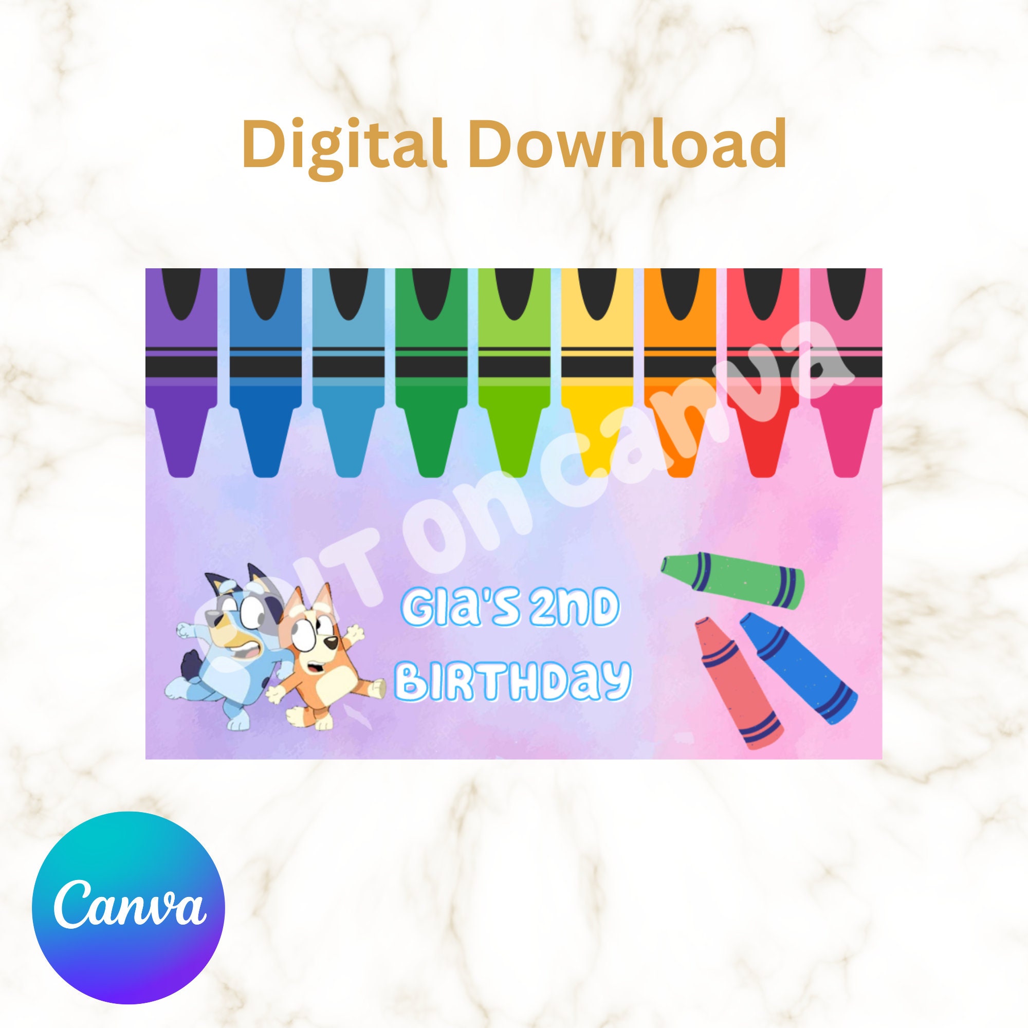 Bluey Party Favors- Crayons - Etsy