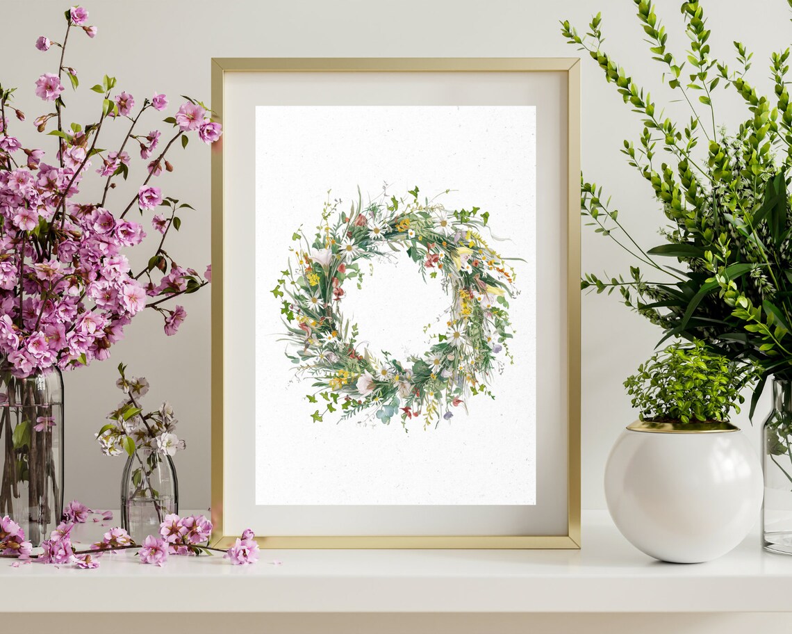 Flower Wreath Clipart, Floral Wreath Clipart, Flower Wreath Clip Art ...
