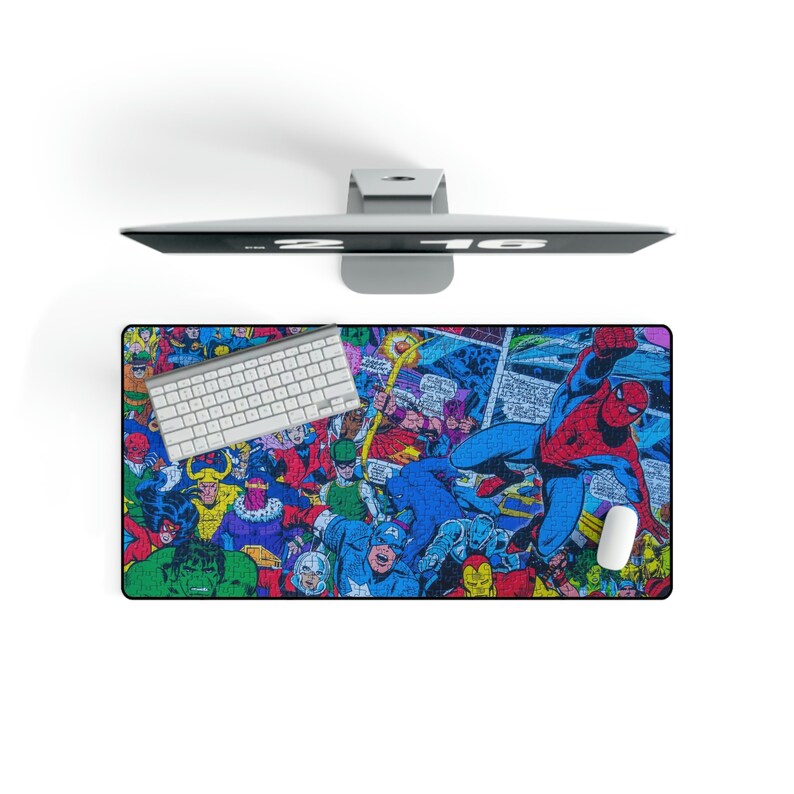 Marvel Super Heroes Collage Fun Desk Mat, Marvel Desk Pad, Spiderman ...
