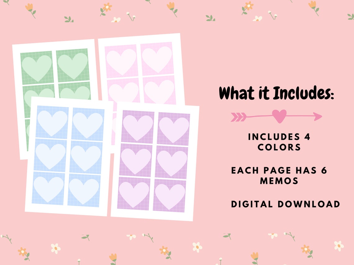 Heart Memo Sheets/photocard Trading Thank You Note/notepad - Etsy
