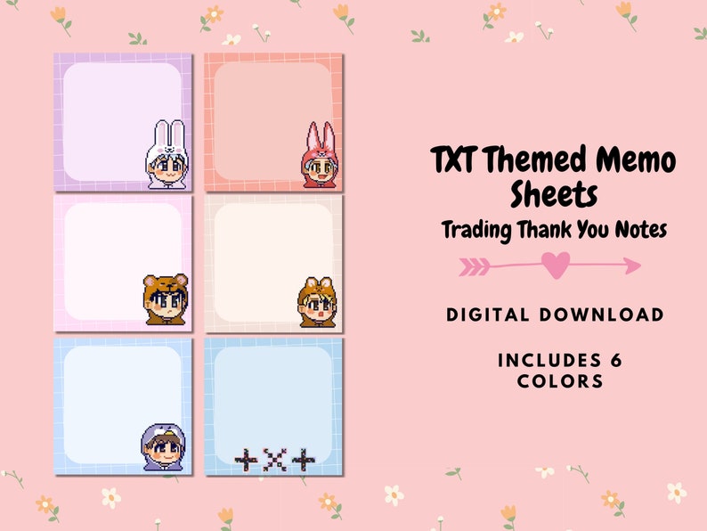 TXT Themed Memo Sheets/photocard Trading Thank You Note/notepad - Etsy