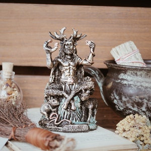 5 Cernunnos Celtic Horned God With Animals Resin Statue - Etsy