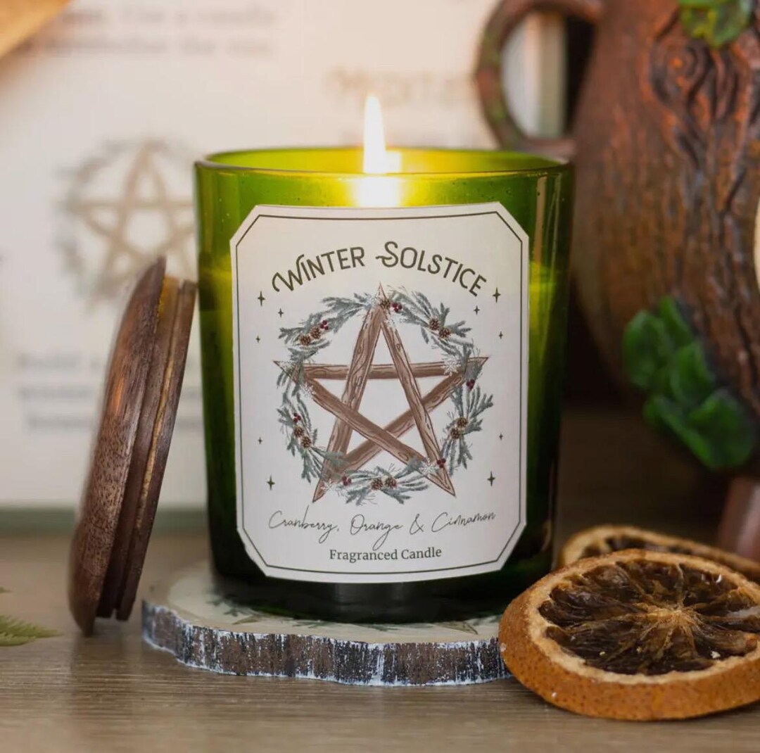 Cranberry, Orange and Cinnamon Winter Solstice Candle, Yule, Solstice ...