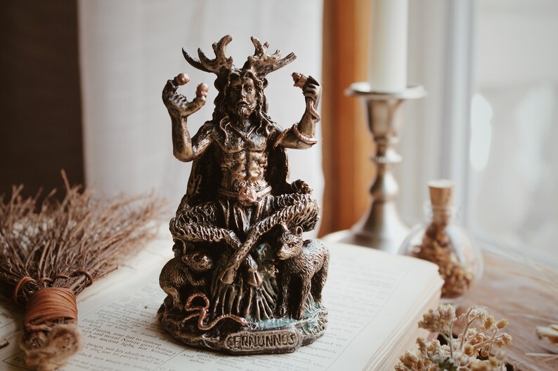 5 Cernunnos Celtic Horned God With Animals Resin Statue - Etsy