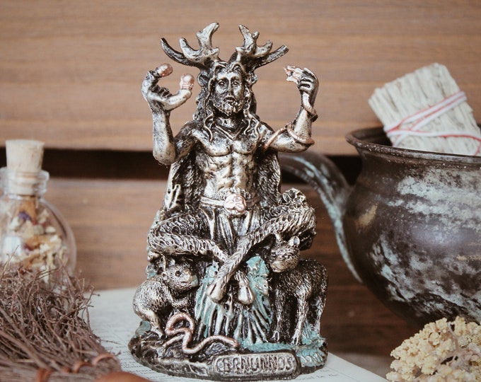 5 Cernunnos Celtic Horned God With Animals Resin Statue, Underworld, God of the Forest, Celtic ...