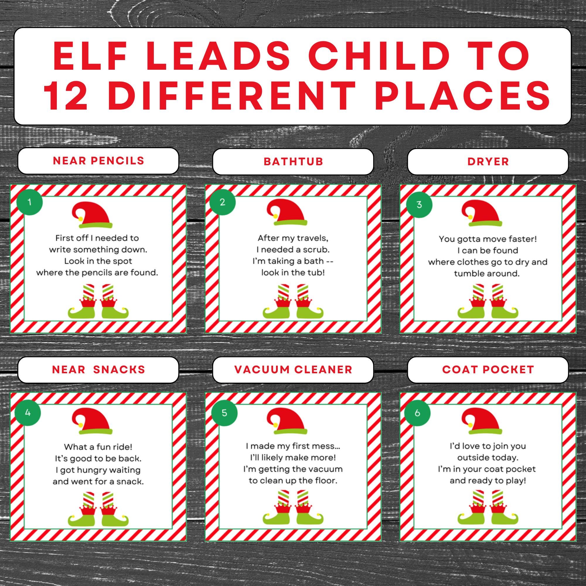 Elf Arrival Scavenger Hunt, Elf Arrival Idea, Elf Treasure Hunt ...