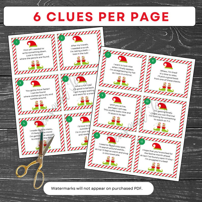 Elf Arrival Scavenger Hunt, Elf Arrival Idea, Elf Treasure Hunt ...