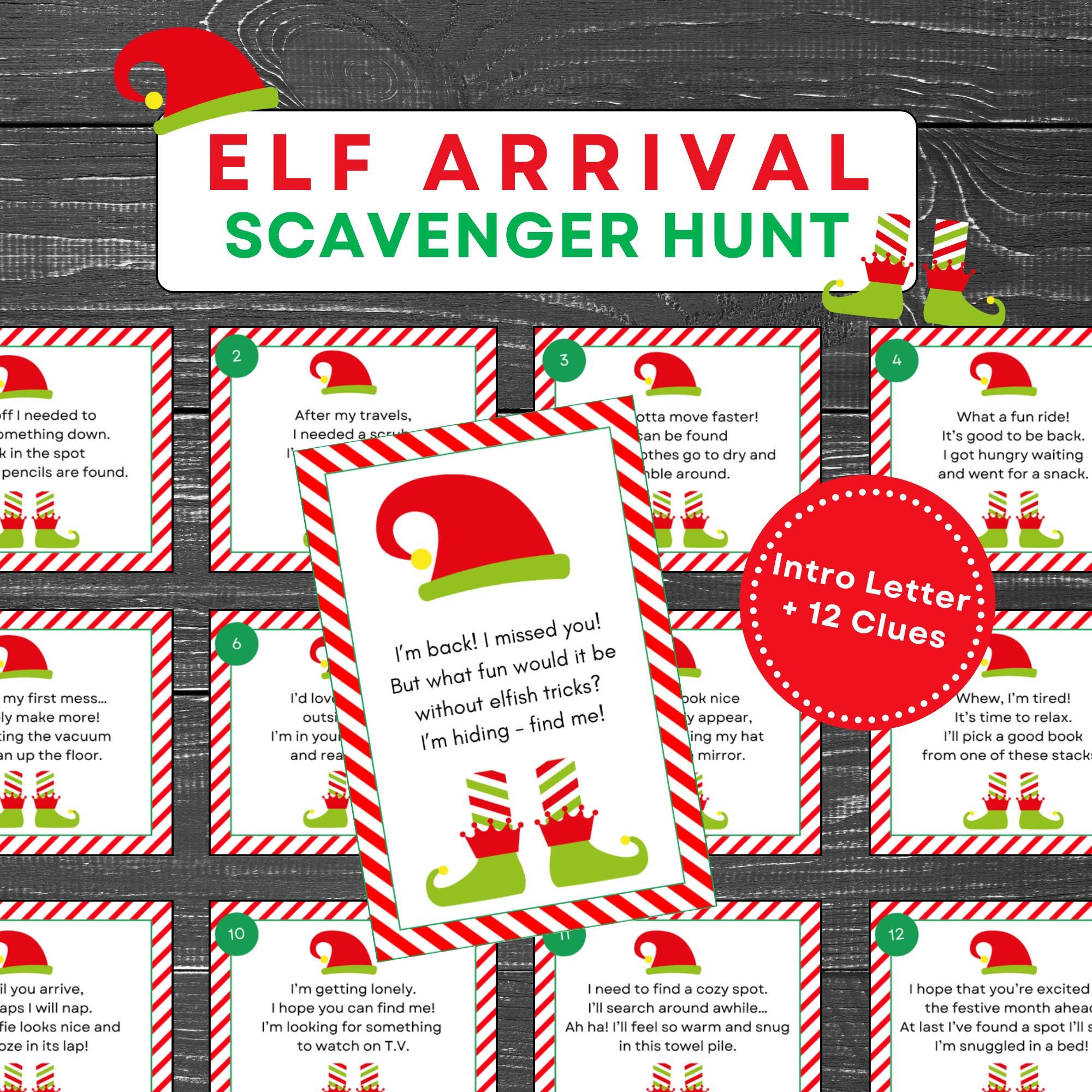Elf Arrival Scavenger Hunt, Elf Arrival Idea, Elf Treasure Hunt ...