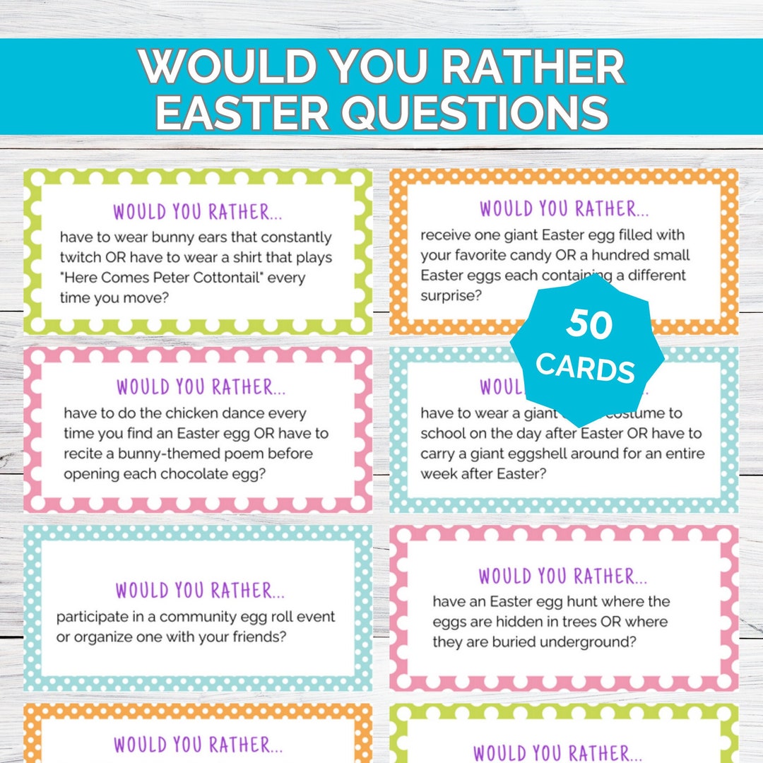 Easter "would You Rather" Questions, Easter Games for Kids, Easter ...