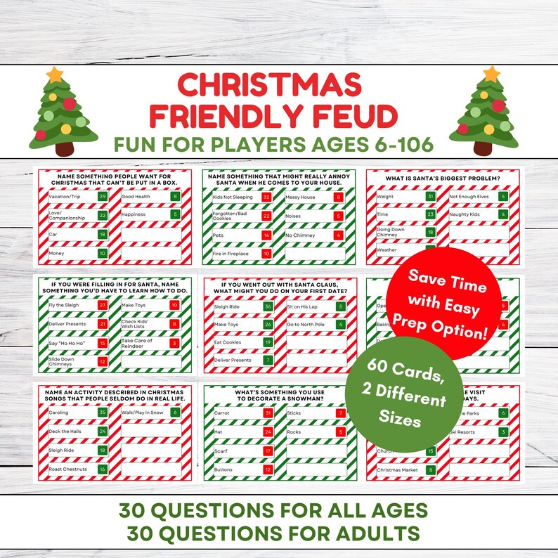 Christmas Friendly Feud, Printable Christmas Game, Christmas Party Game ...