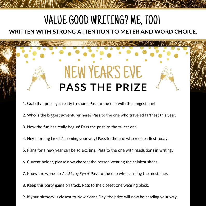 New Year's Pass the Prize Game, Pass the Parcel, Pass the Gift, Pass ...