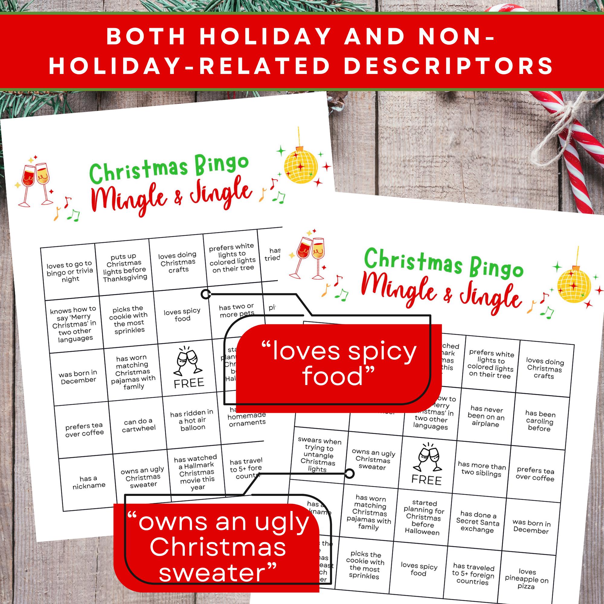 Christmas Find the Guest Bingo, Mingle and Jingle, Christmas Get to ...