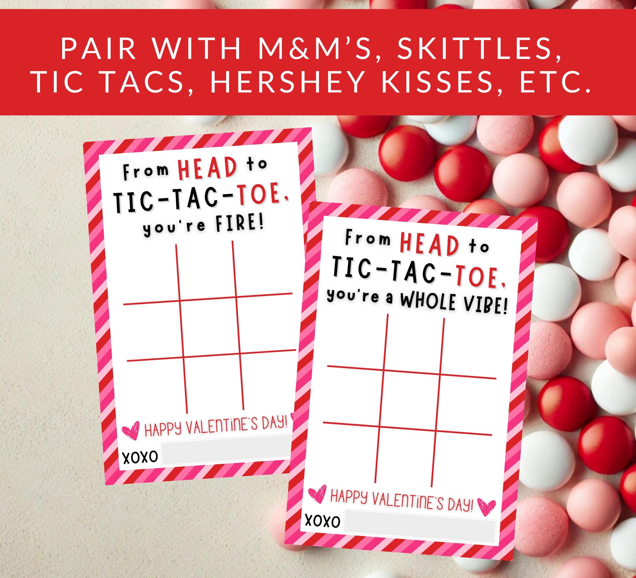 Printable Valentine's Day Tic Tac Toe Cards, Kids Valentine Tic Tac Toe ...