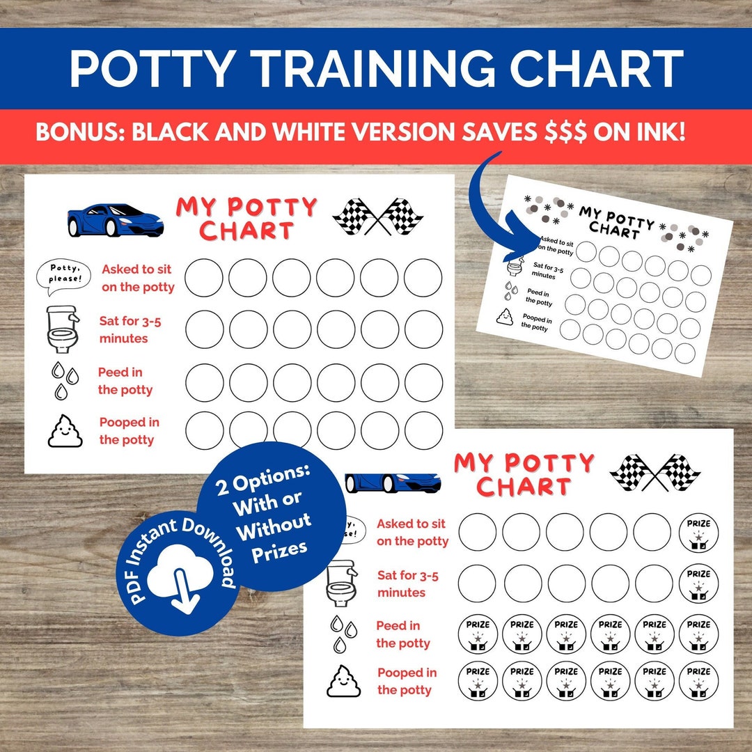 Printable Potty Training Chart, Racecar-themed Reward Chart for ...