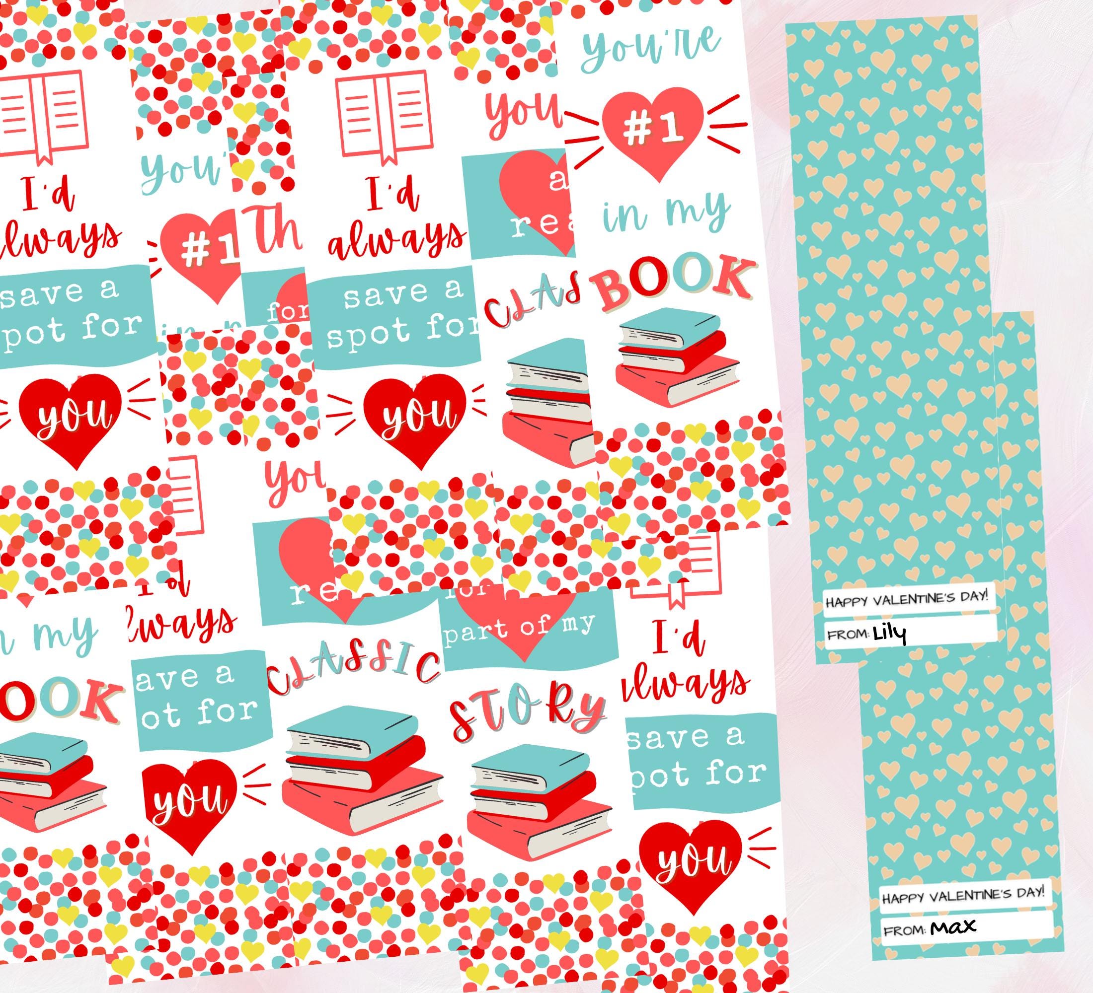 Valentines Day Bookmarks, Classroom Valentines, Printable Valentines ...