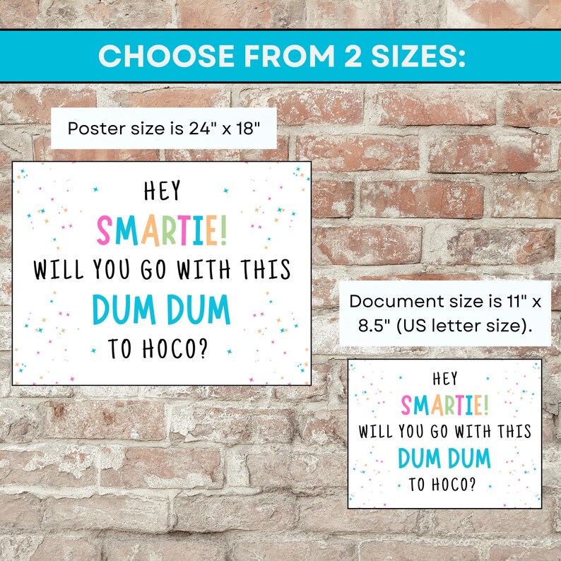 HOCO Smartie Dum Dum Proposal Poster, Homecoming Proposal Idea, HOCO ...