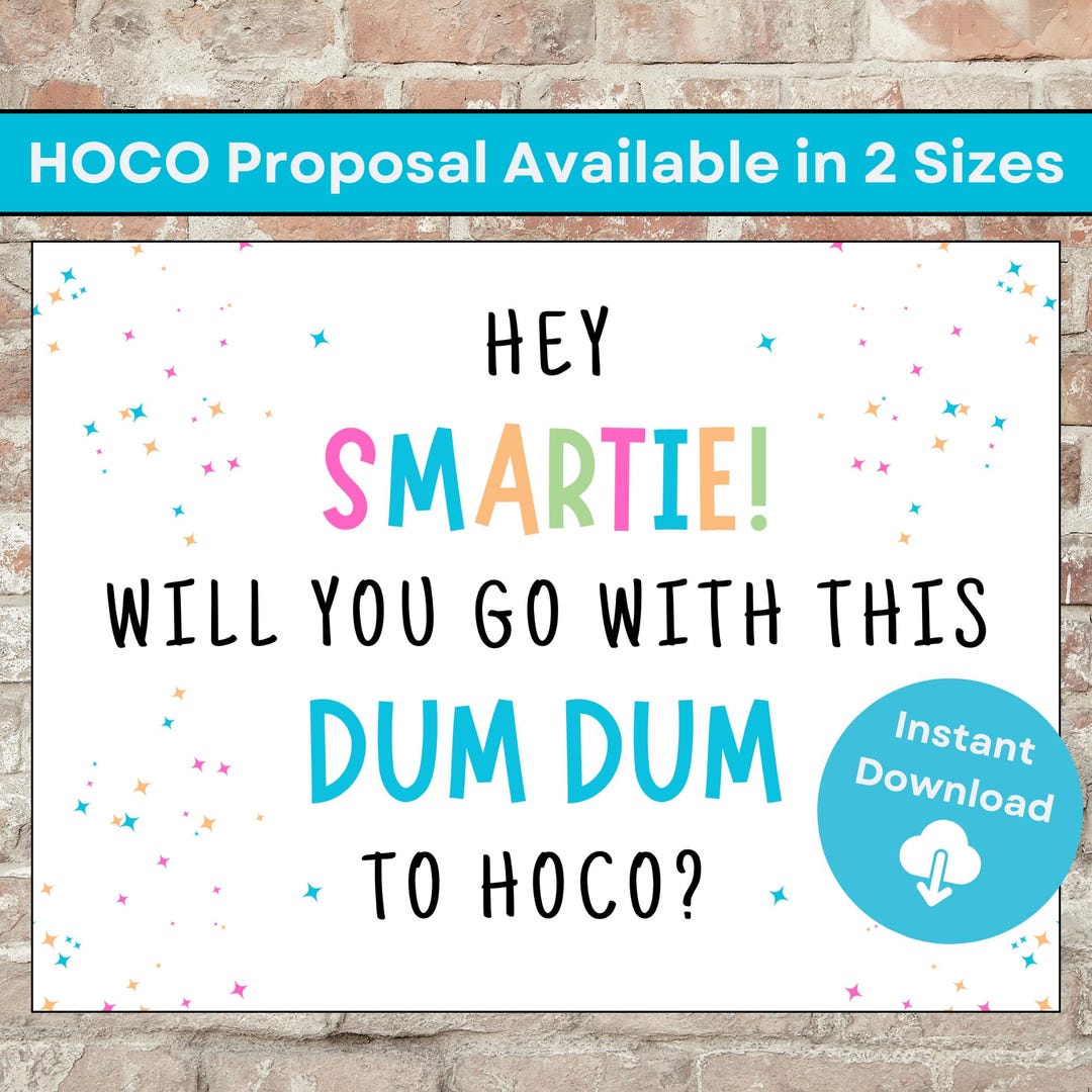 HOCO Smartie Dum Dum Proposal Poster, Homecoming Proposal Idea, HOCO ...