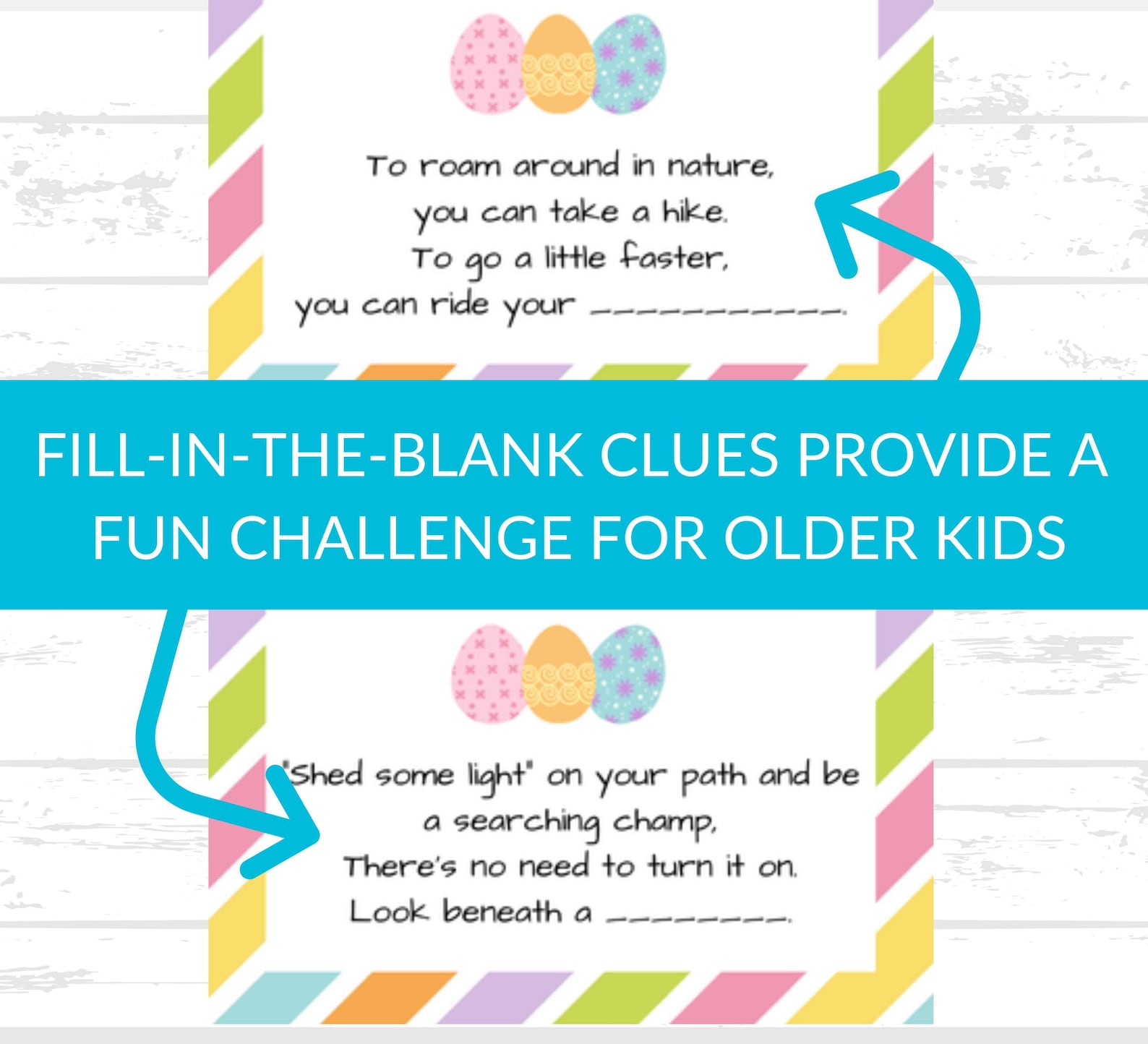 Easter Egg Hunt Clue Cards, Indoor Outdoor Printable Easter Egg Hunt ...