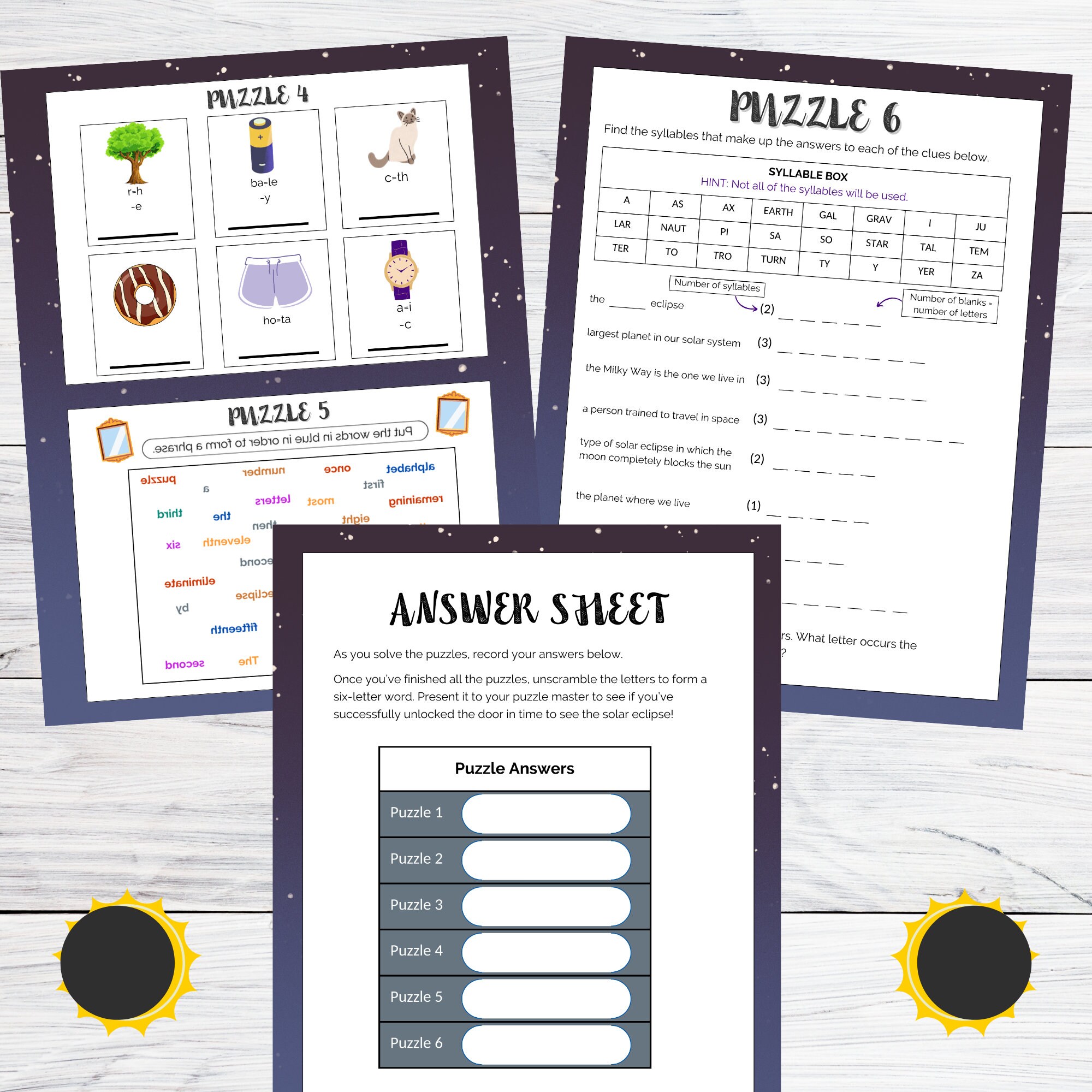 Solar Eclipse Escape Room for Kids, Solar Eclipse Game, Eclipse 2024 ...