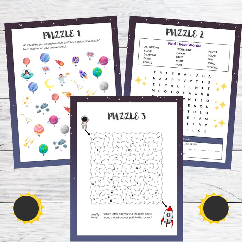 Solar Eclipse Escape Room for Kids, Solar Eclipse Game, Eclipse 2024 ...