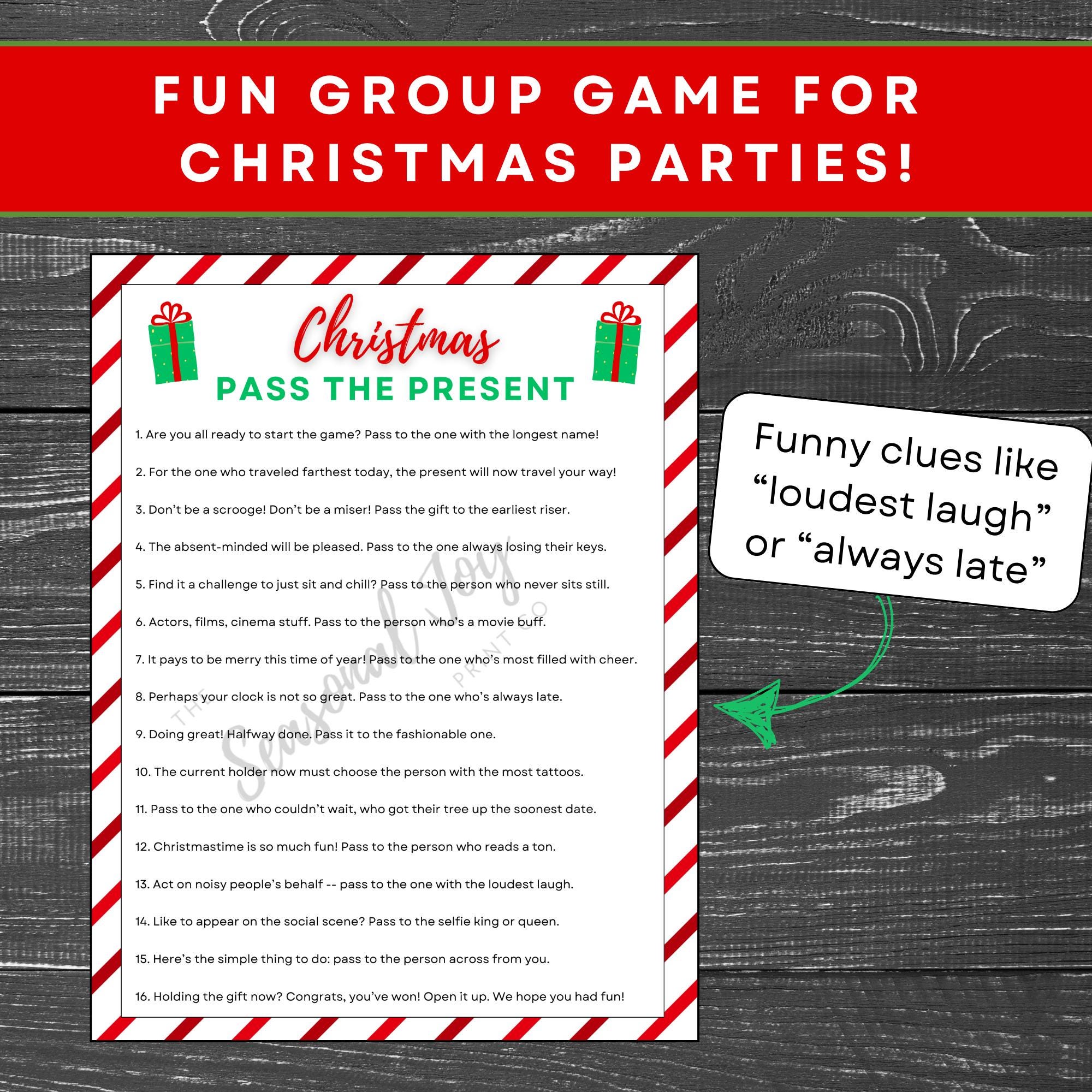 Pass the Present Christmas Game, Pass the Gift Game, Pass the Parcel ...