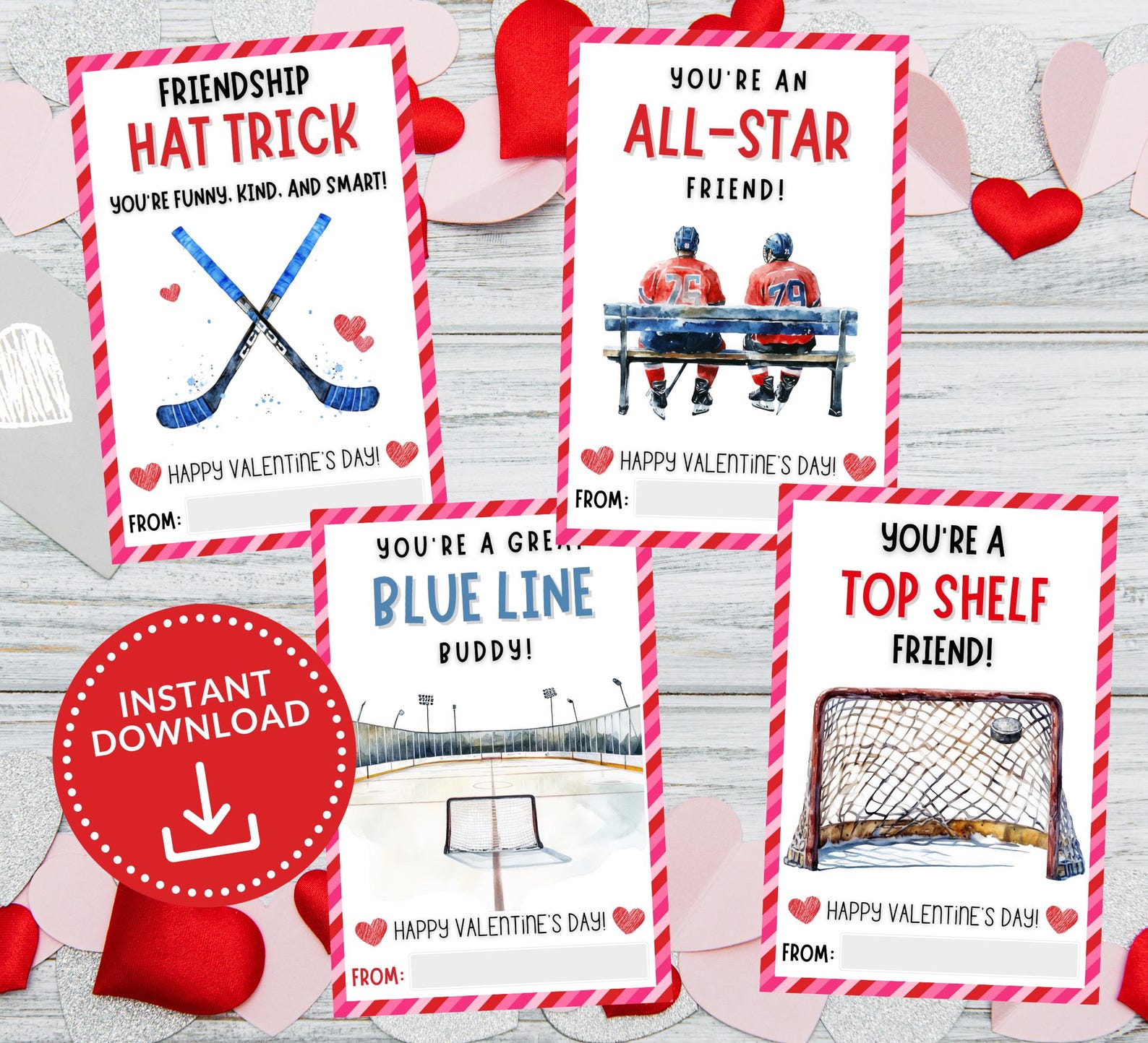 Hockey Valentine Cards, Hockey Valentine for Kids, Kids Valentine Cards ...