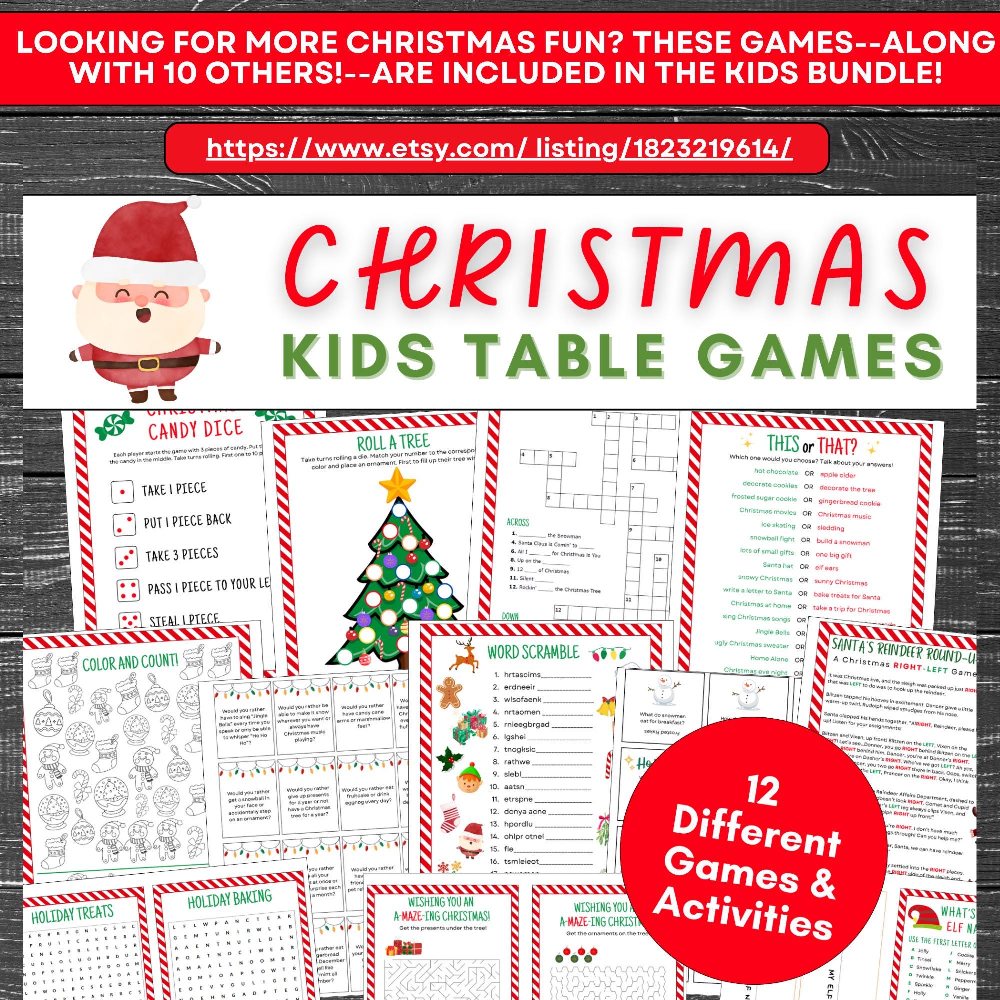 Roll a Tree Game and Candy Dice Game for Kids, Christmas Party Game ...