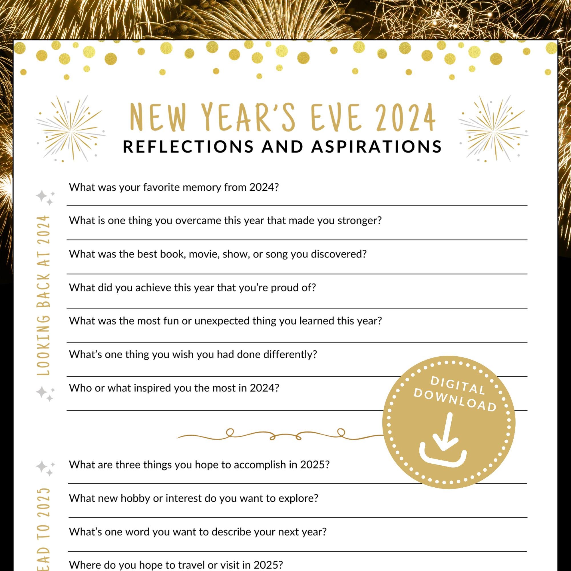 New Year's Eve 2024 Year in Review/2025 Resolutions, Yearly Review, New ...