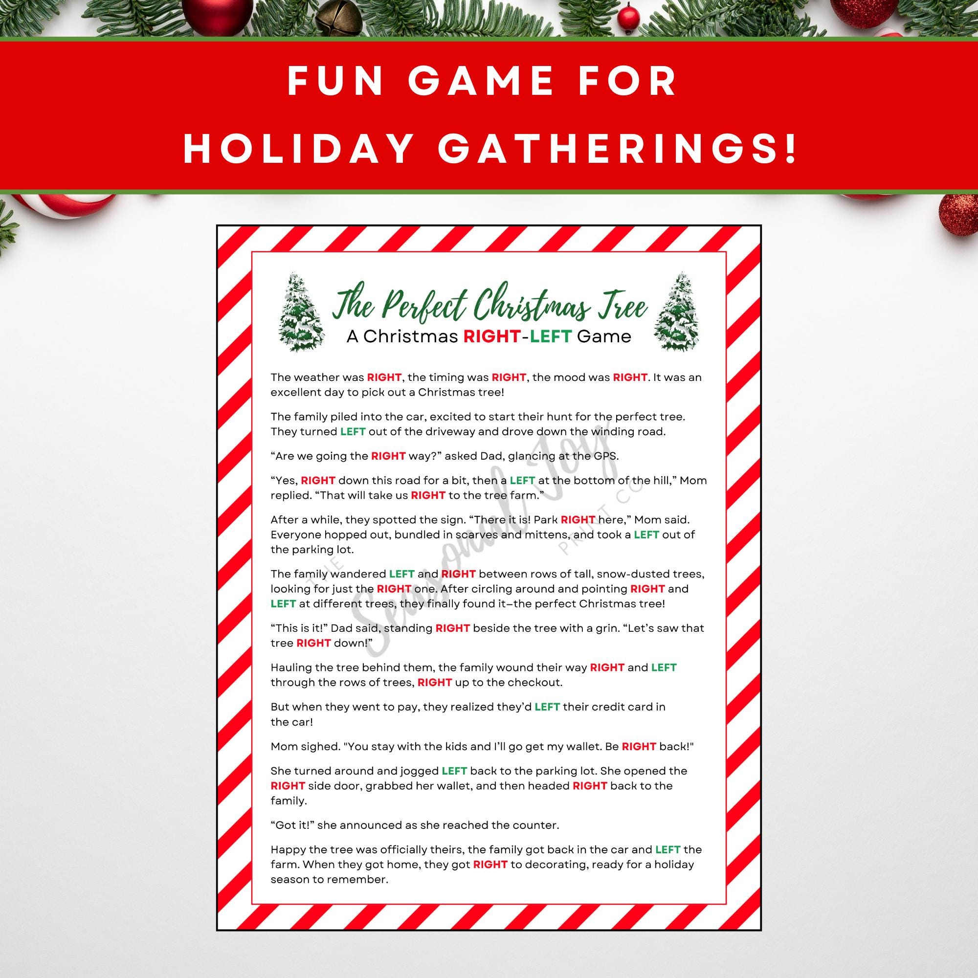 Christmas Left Right Game, Gift Exchange Game, Christmas Party Game ...