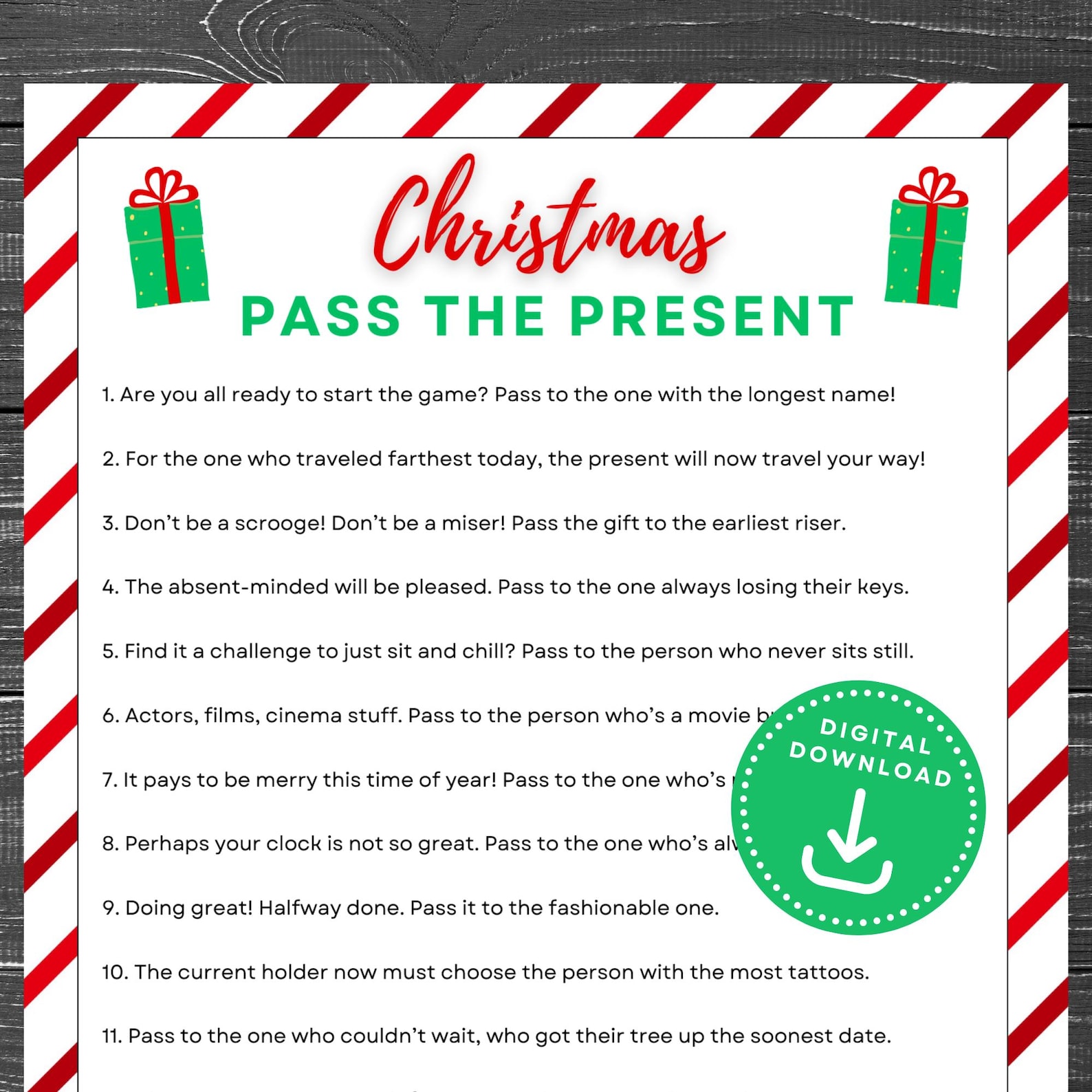 Pass the Present Christmas Game, Pass the Gift Game, Pass the Parcel ...