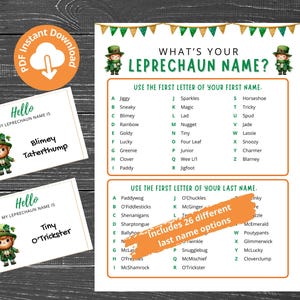 What's Your Leprechaun Name?, Leprechaun Name Game, St. Patrick's Day ...
