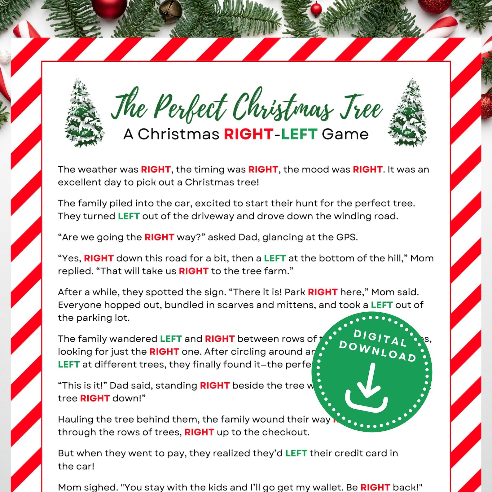 Christmas Left Right Game, Gift Exchange Game, Christmas Party Game ...