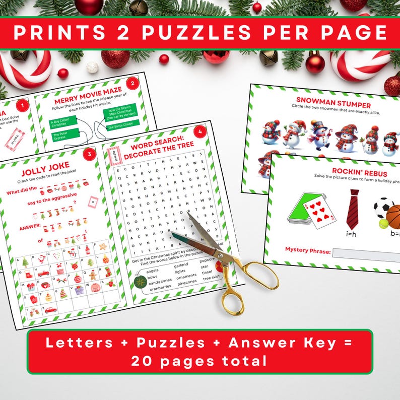 Printable Elf Kit - 24 Days Puzzle Bundle, Elf Mail Idea, Elf Kit for ...