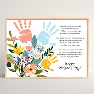 Handprint Mothers Day, Mother's Day Poem With Flower Handprint Craft ...