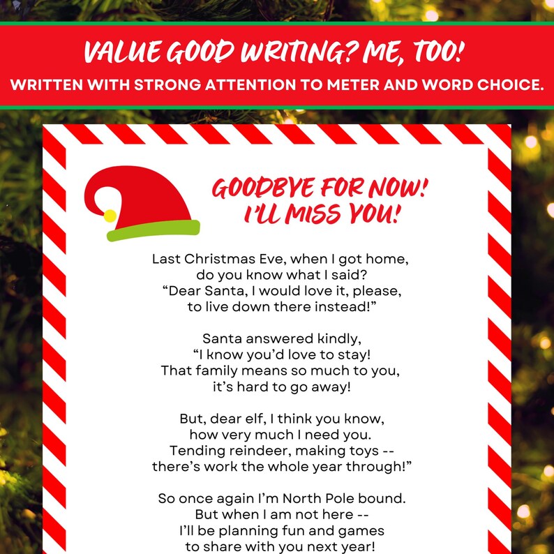 Elf Goodbye Letter, Printable Elf Departure Letter, Goodbye From Your ...